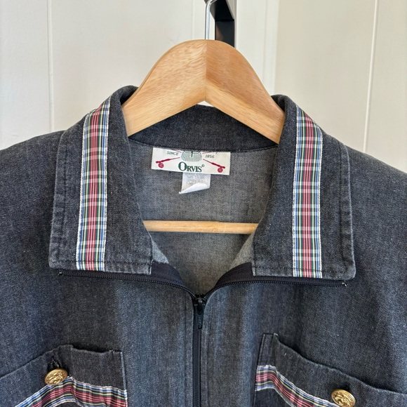Orvis | Jackets & Coats | Vtg Orvis Gray Cotton Full Zip Lightweight ...